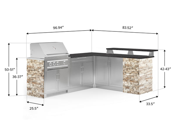 Signature Series 8PC Custom Outdoor Kitchen • 304 Stainless Steel • Sh ...