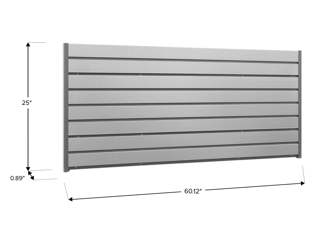 Bold Series 60 in. Silver PVC Slatwall Backsplash (10 Sq.Ft.) - NewAge ...