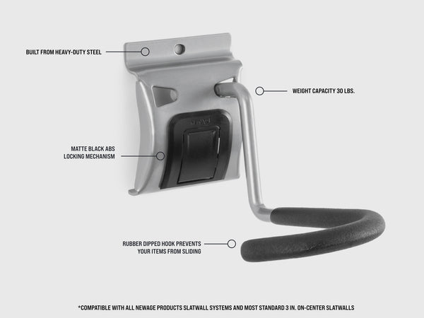 Lockable Slatwall Vertical Bike Hook (Pack of 2) - NewAge Products