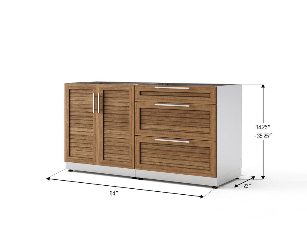 Outdoor Kitchen Stainless Steel Louvered Doors 2 Piece Cabinet Set wit ...