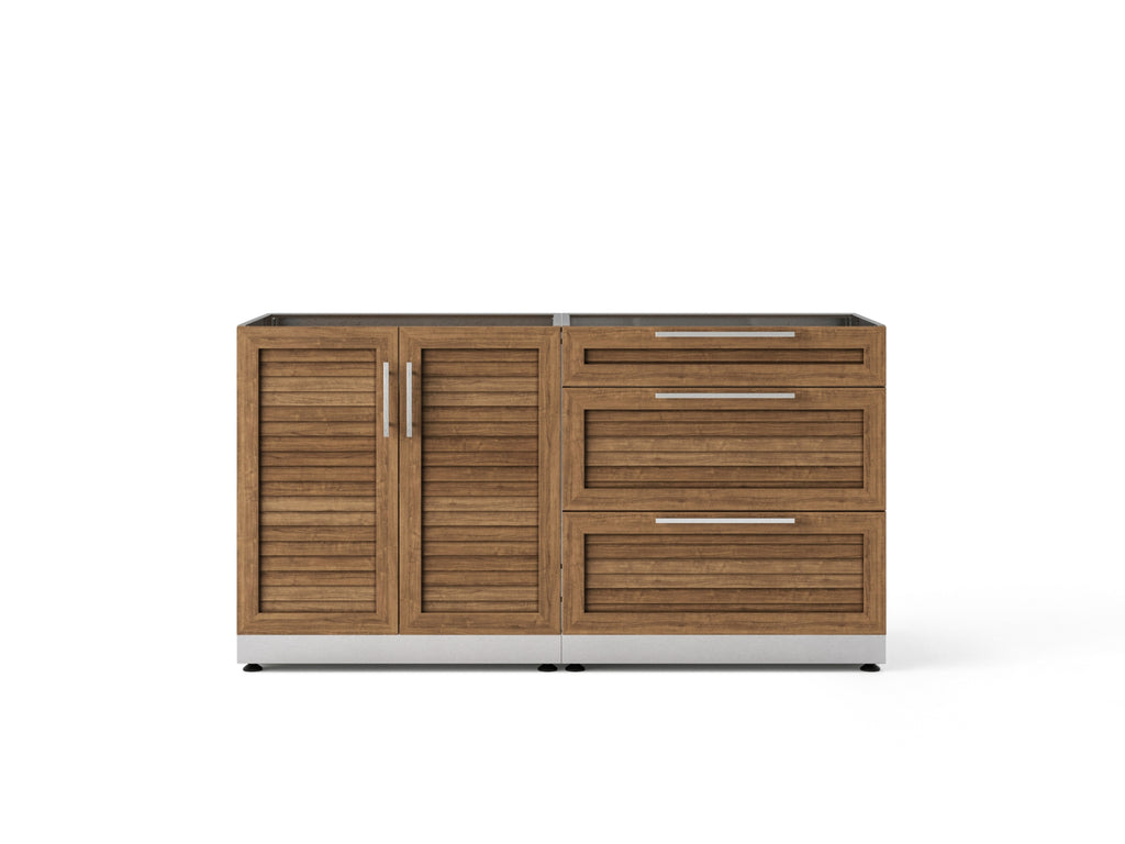 Outdoor Kitchen Stainless Steel Louvered Doors 2 Piece Cabinet Set wit ...