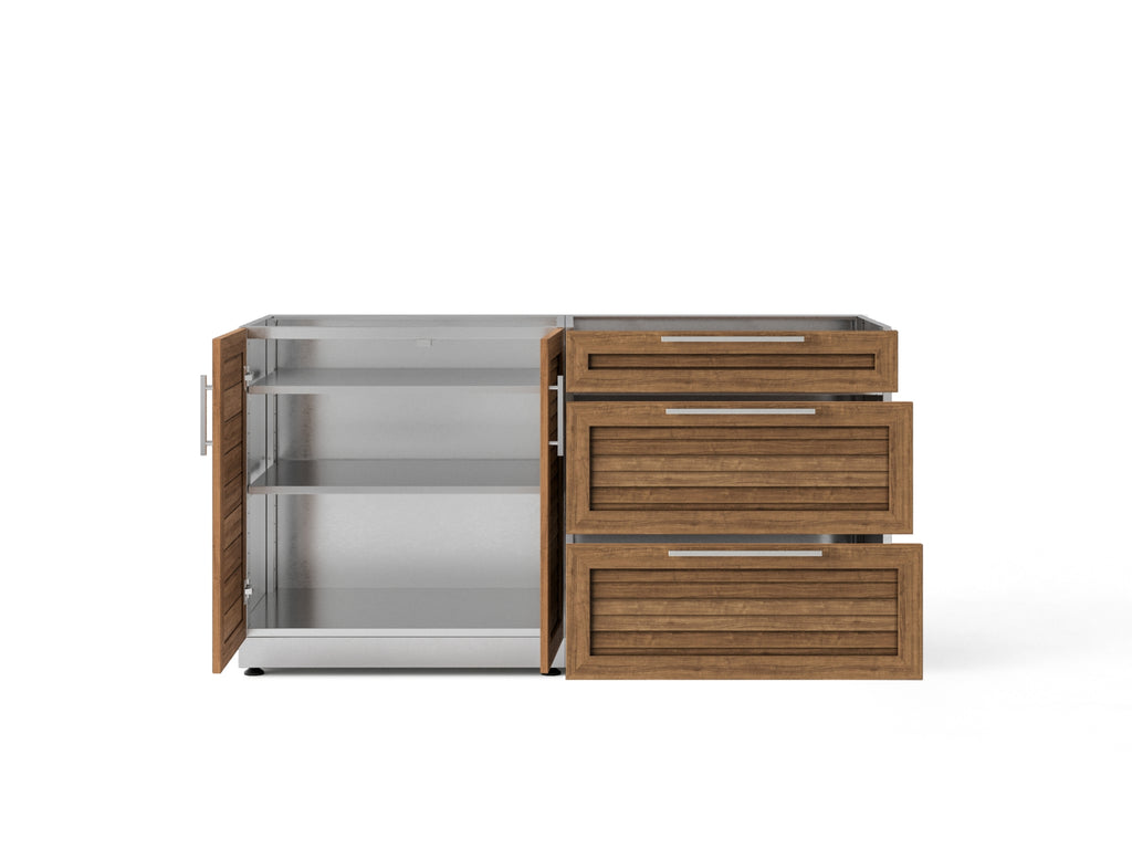 Outdoor Kitchen Stainless Steel Louvered Doors 2 Piece Cabinet Set wit ...