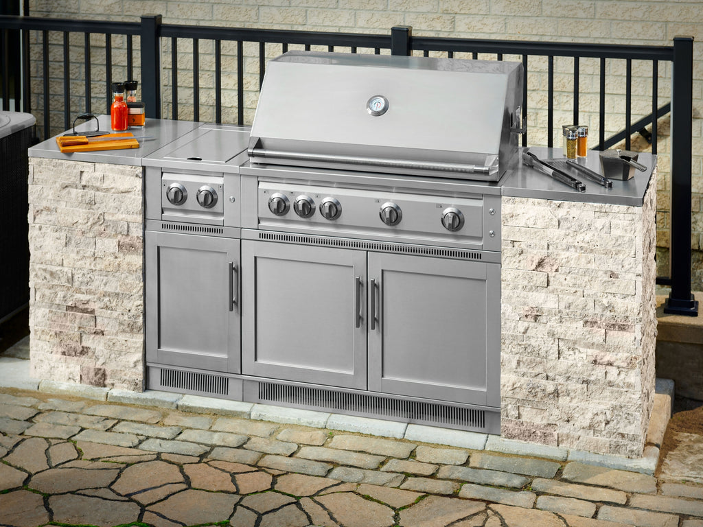 Signature Outdoor Kitchen Cabinet Stainless Steel Countertop Bundle: 3 ...