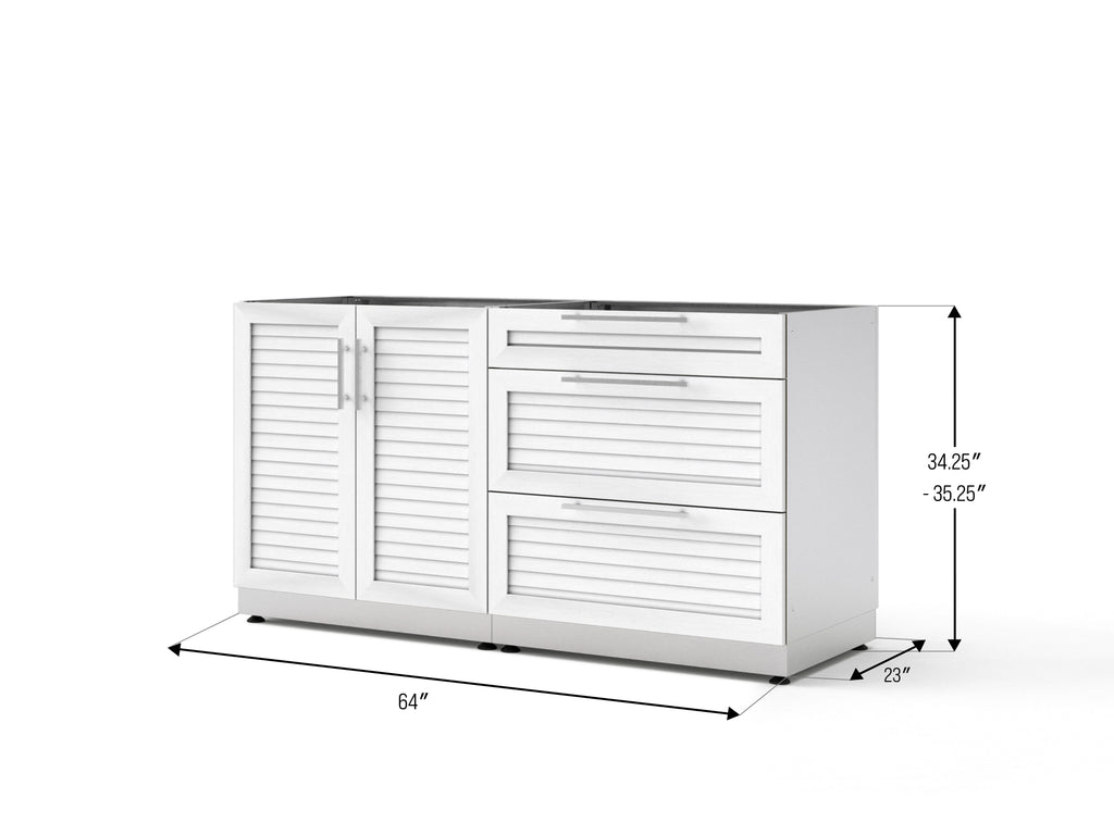Outdoor Kitchen Stainless Steel Louvered Doors 2 Piece Cabinet Set wit ...
