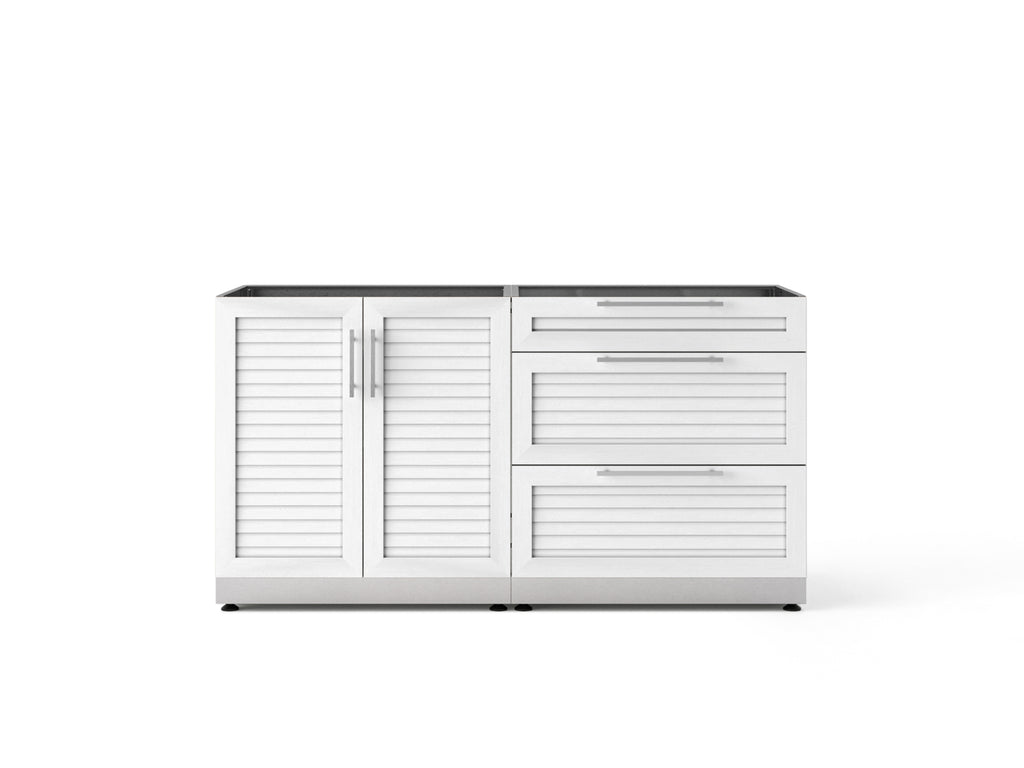Outdoor Kitchen Stainless Steel Louvered Doors 2 Piece Cabinet Set wit ...