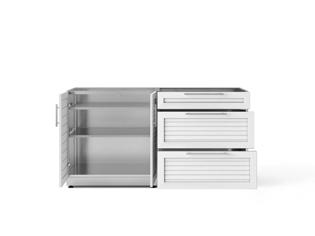 Outdoor Kitchen Stainless Steel Louvered Doors 2 Piece Cabinet Set wit ...