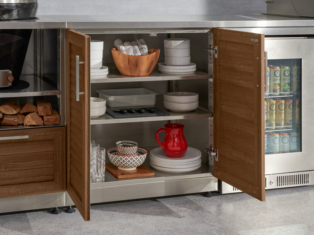 Outdoor Kitchen Stainless Steel Louvered Doors 2 Piece Cabinet Set wit ...