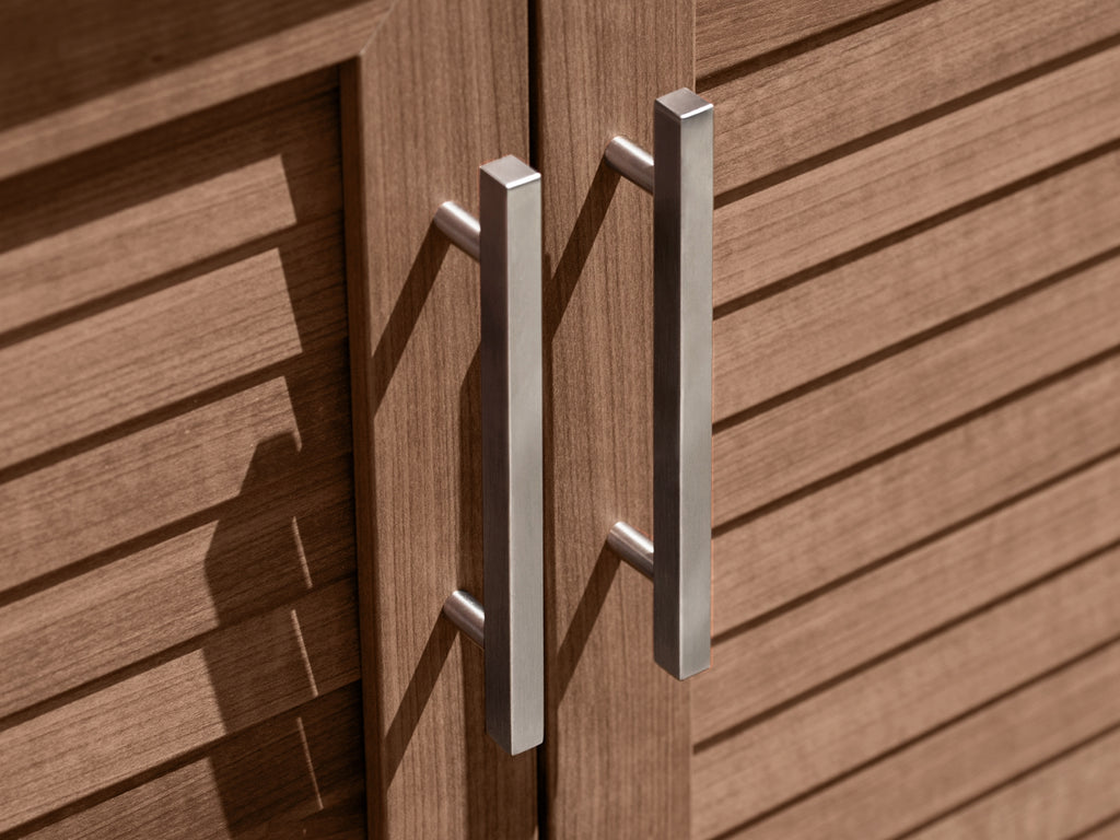Outdoor Kitchen Stainless Steel Louvered Doors 2 Piece Cabinet Set wit ...