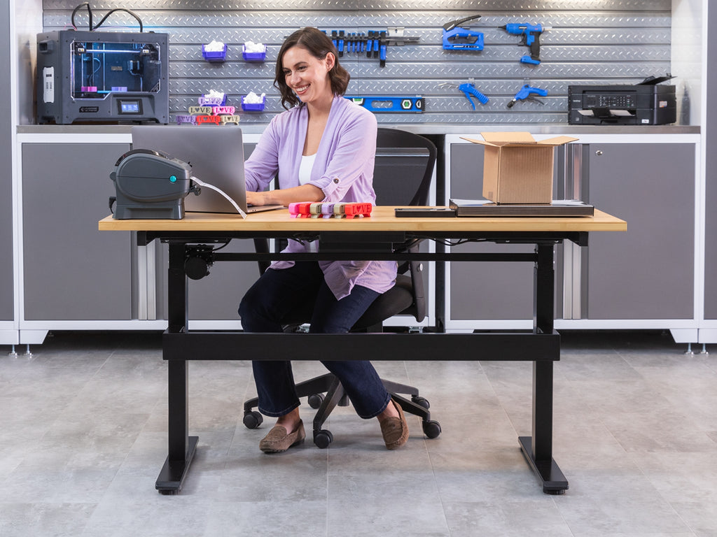 56 in. Electric Adjustable Height Worktable with Drawer - NewAge Products