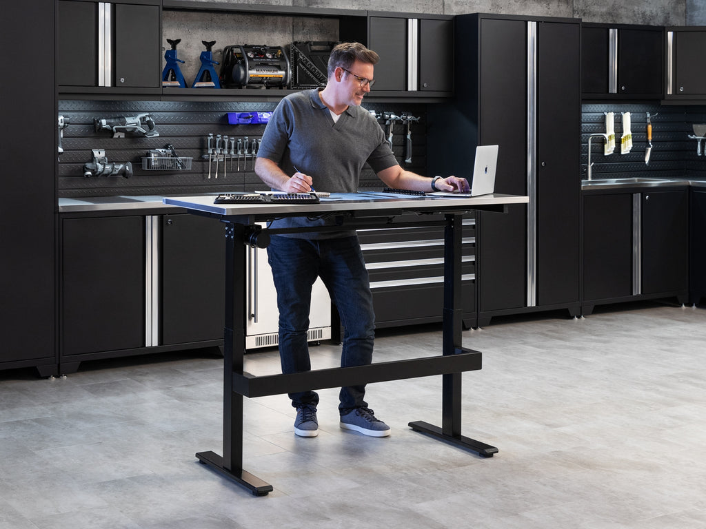 56 in. Electric Adjustable Height Worktable with Drawer - NewAge Products