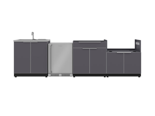 Classic Series 4PC Modular Outdoor Kitchen • Aluminum • Tempered Glass ...