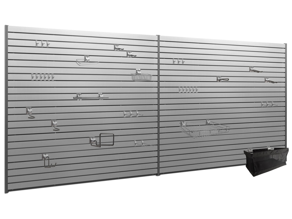 80 SQ. FT. PVC Slatwall with 40-Piece Accessory Kit - NewAge Products