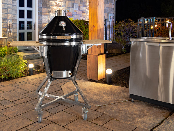 Built-in 22" Platinum Kamado with Cart - Charcoal - NewAge Products