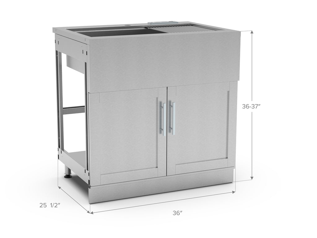 Signature Series Outdoor Kitchen 36 in. Farmhouse Sink Cabinet - NewAge ...