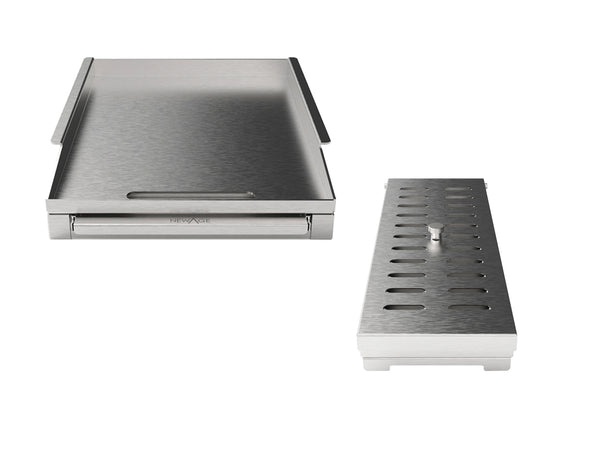Outdoor Kitchen Grill 2-Piece Bundle (Griddle plate, Smoker Box ...