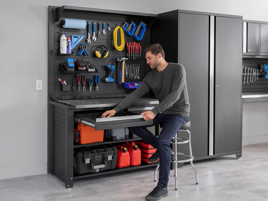 Pro Series 62 in. Workstation with 30 PC Accessory Kit - NewAge Products