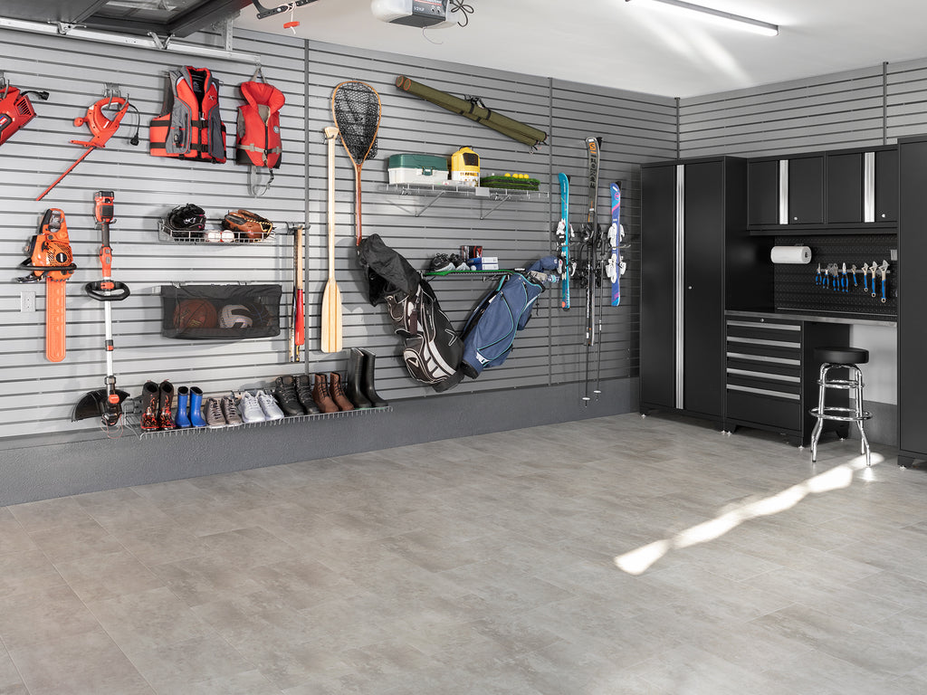 80 SQ. FT. PVC Slatwall with 40-Piece Accessory Kit - NewAge Products